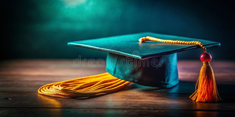 A Symbol of Academic Excellence Doctorate Graduation Cap in LowLight ...