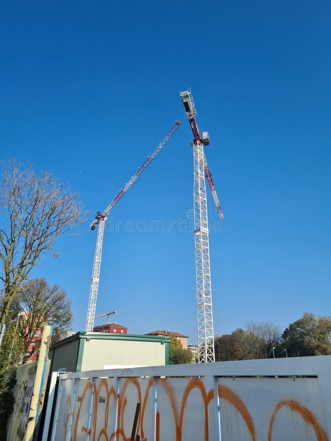 Crane for Moving Building Materials Stock Image - Image of materials ...