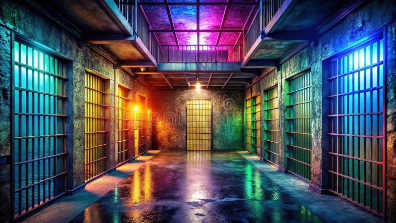 Dramatic Prison Cell Interiors a Study in Contrast and Industrial ...