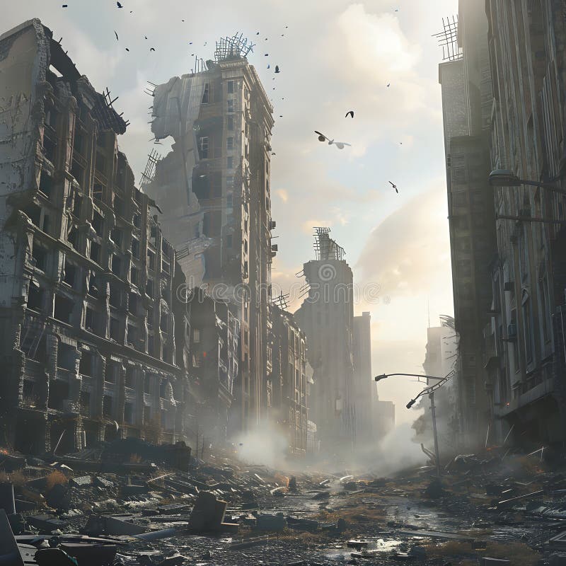 Evocative Image Depicting a Desolate Urban Landscape after an ...