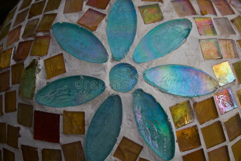 Flower Shaped Brick Mosaic Texture on White Background Stock Photo ...