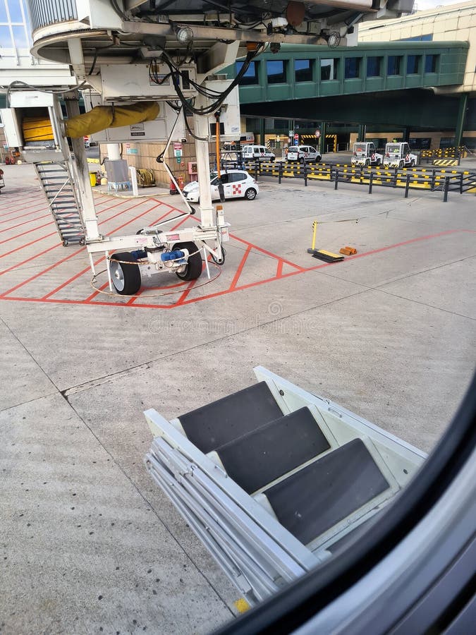 Front Stairway Exit of an Airliner Stock Photo - Image of chassis ...