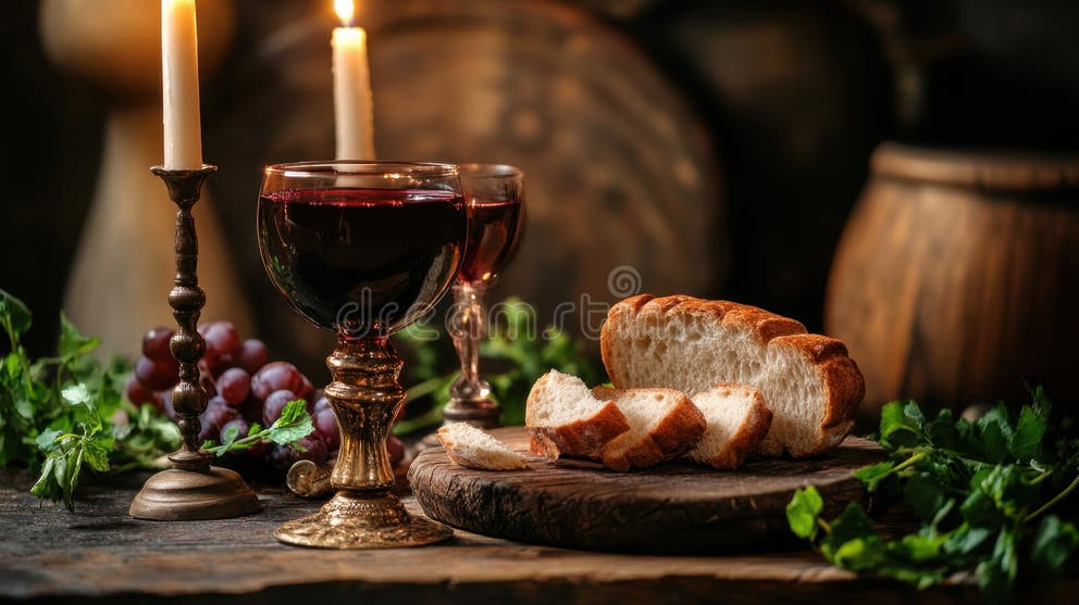 Last Supper Still Life stock illustration. Illustration of eucharist ...