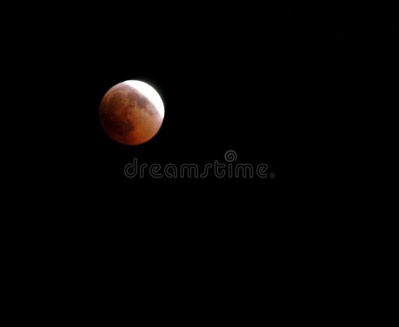 Moon eclipse at night stock image. Image of phase, falling - 203964725