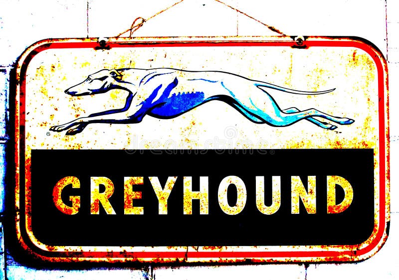 Vintage Greyhound Sign in the Desert Stock Image - Image of abandoned ...