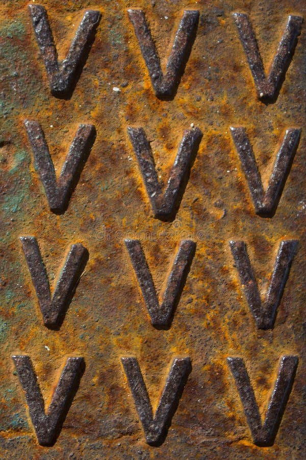 Rusty Surface Texture with Embossed `V` Patterns Stock Photo - Image of ...