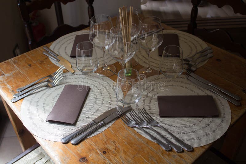 Table set for lunch stock photo. Image of dish, marriage - 239706152