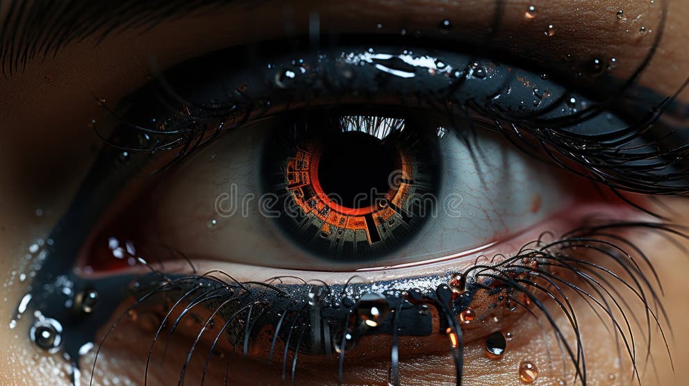 Cybernetic Serenity: Illuminating the Soul of a Female Cyborg Stock Illustration - Illustration ...