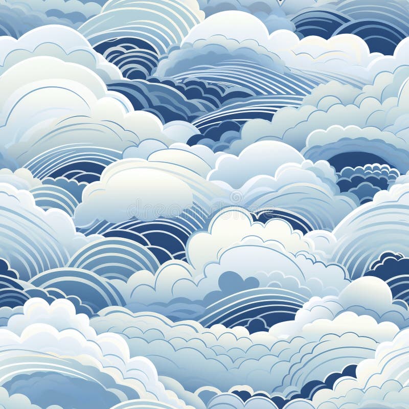 Elegant Dance of Clouds and Winds Stock Illustration - Illustration of ...