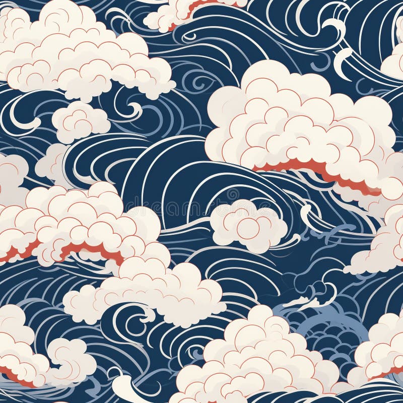 Elegant Dance of Clouds and Winds Stock Illustration - Illustration of ...