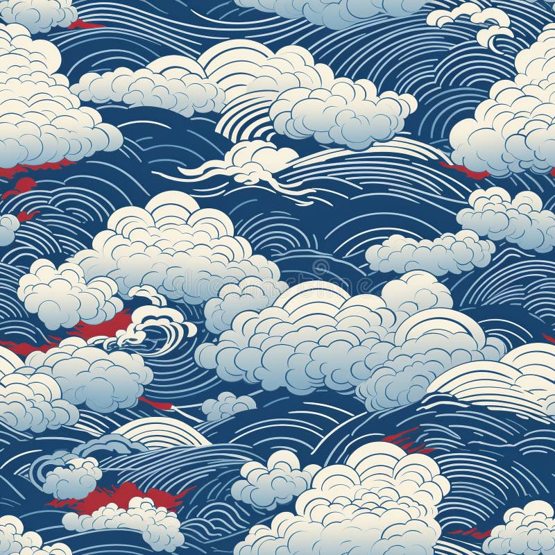 Elegant Dance of Clouds and Winds Stock Illustration - Illustration of ...
