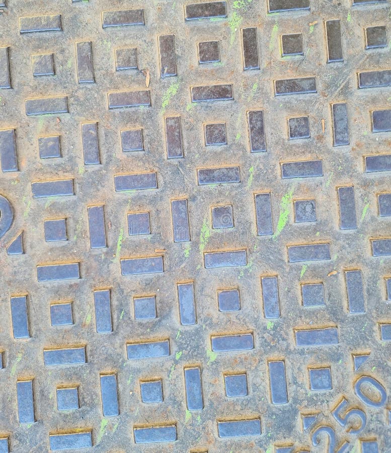 Manhole Texture with Regular Shapes Stock Photo - Image of design ...