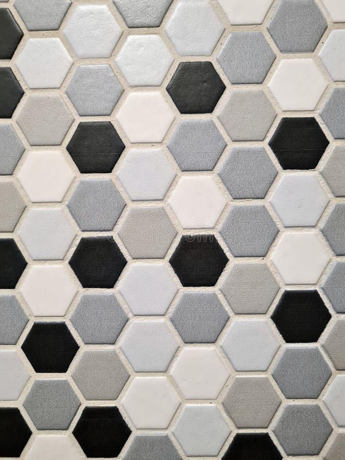 Gray Gradation Small Hexagon Tiles Texture Stock Image - Image of ...