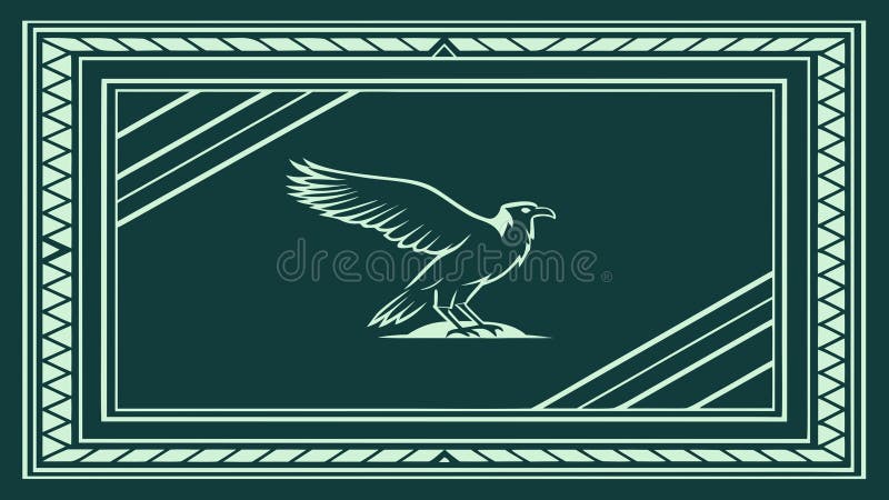 Mysterious Raven Silhouette within Ornate Dark Border Frame, Vector ...