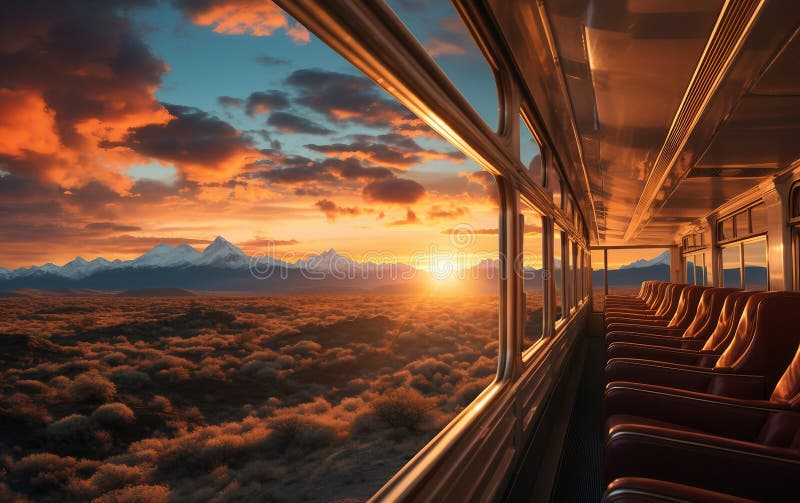 Evoke the Core of a Cross-Country Train Adventure. Stock Illustration ...