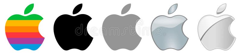 Evolution of the Apple Logos Editorial Photo - Illustration of ...