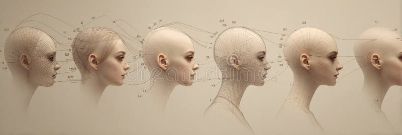 Evolution of Artistic Beauty with a Timeline of 3D Heads Showcasing ...