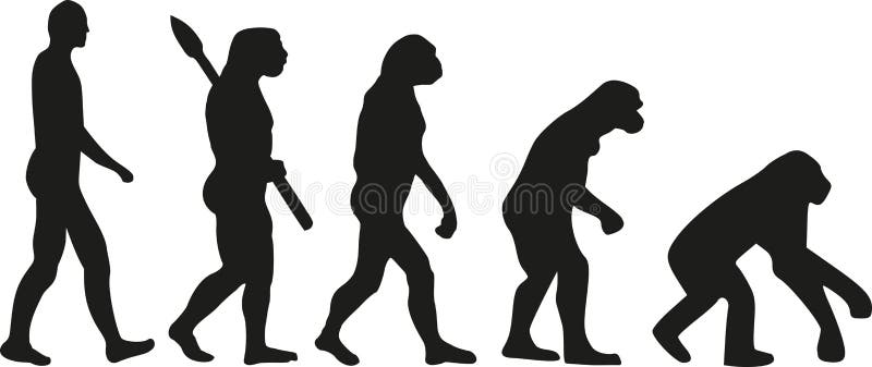 Evolution backwards vector stock vector. Illustration of monkey - 107163469