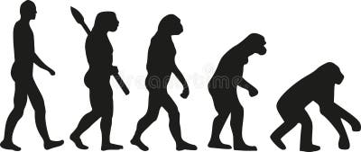 Evolution backwards vector stock vector. Illustration of monkey - 107163469