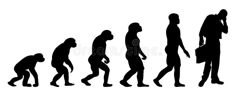 Theory of Evolution of Man Silhouette Stock Vector - Illustration of ...