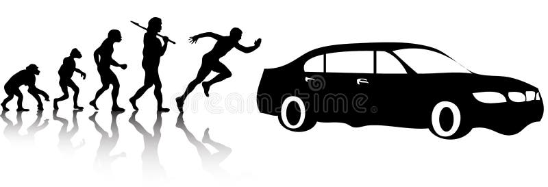 Evolution cars stock vector. Illustration of magnon, people - 54225956