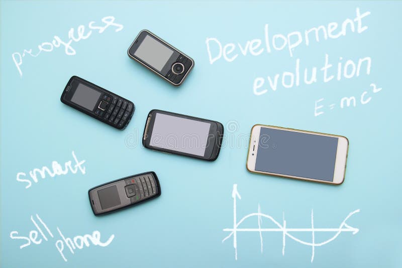 Evolution of Cell Phones. Technology Development Telephone and Pda ...