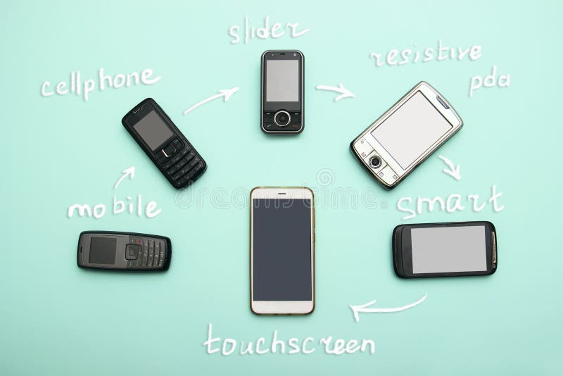 Evolution of Cell Phones. Technology Development Telephone and Pda ...