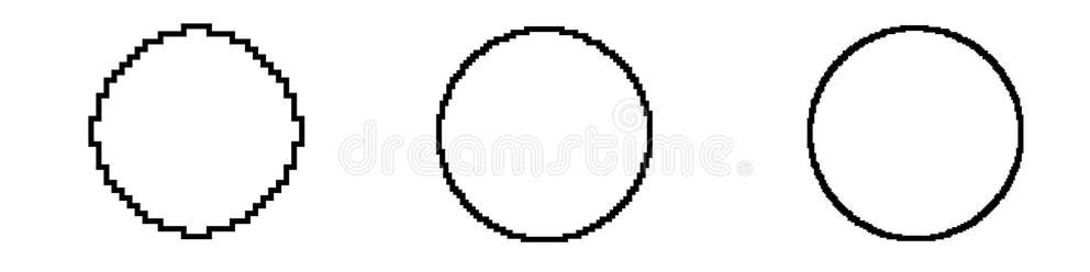 Evolution of Circle: Pixelated To Smooth Shapes Stock Vector ...
