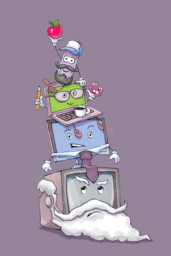 Evolution of Computer, Former To Present Stock Illustration ...