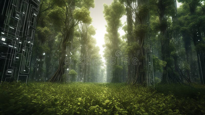 Evolution of Cybernetic Ecology Stock Illustration - Illustration of ...