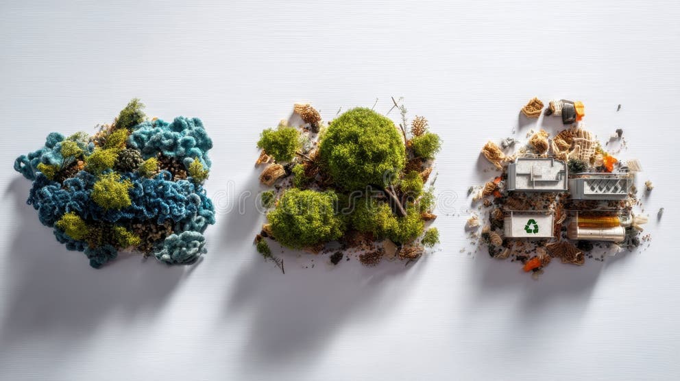 Evolution of Ecosystems Theme with Coral Reefs, Forests, and Urban ...