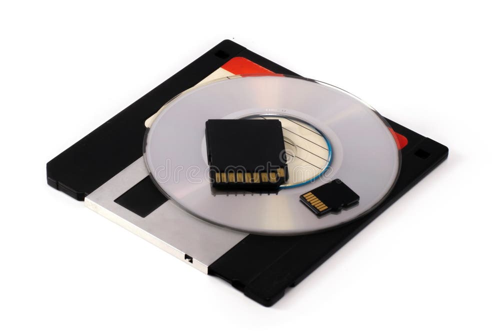 Evolution of Electronic Digital Mediaisolated Floppy Disk SD Microsd ...