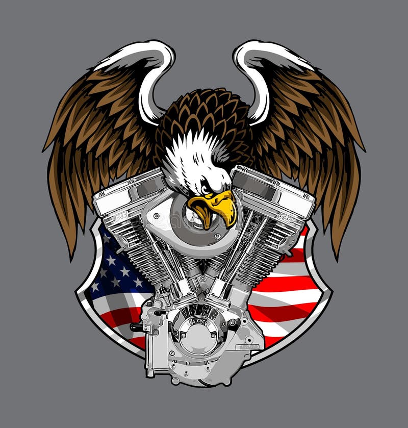 Evolution engine and eagle stock vector. Illustration of face - 263959496