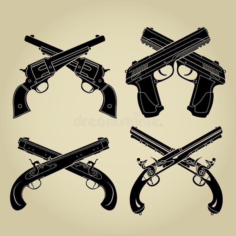 Crossed Rifle Silhouette Stock Illustrations – 476 Crossed Rifle ...