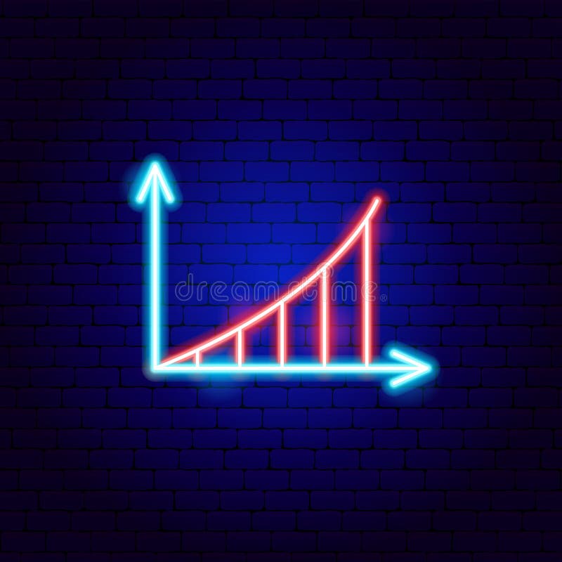 Evolution Graph Neon Sign stock illustration. Illustration of vector ...