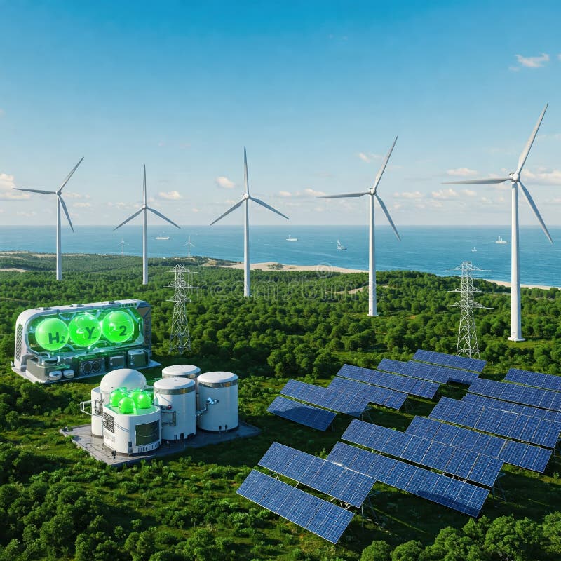 The Evolution of Green Energy Stock Illustration - Illustration of ...