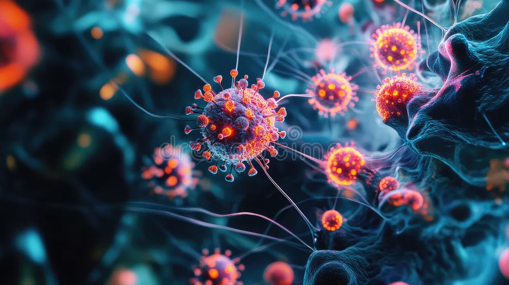 Evolution High Contrast Simulation of Virus Mutation Stock Illustration ...