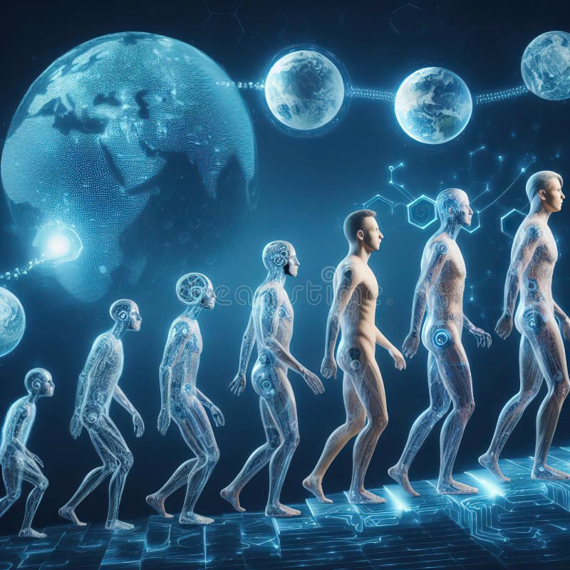 Evolution of the Human Race, from Past To Future Stock Image - Image of wild, nature: 298185981