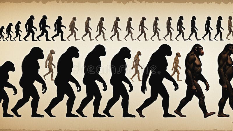 Evolution of Humanity Artwork Stock Illustration - Illustration of face ...