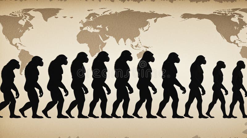 Evolution of Humanity Artwork Stock Illustration - Illustration of ...