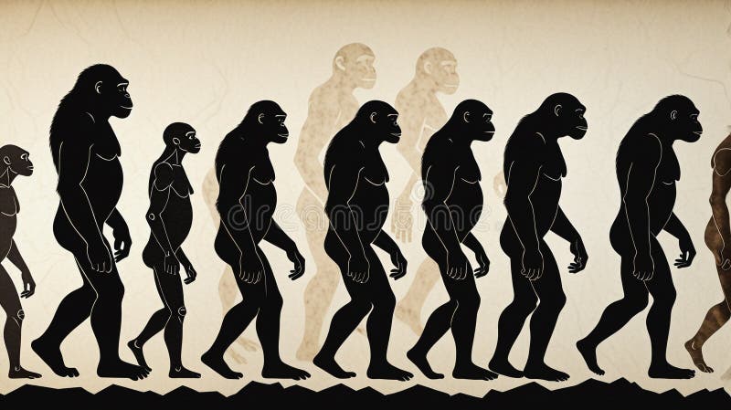 Evolution of Humanity Artwork Stock Illustration - Illustration of ...