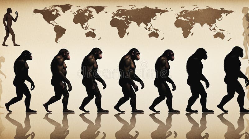 Evolution of Humanity Artwork Stock Illustration - Illustration of like ...