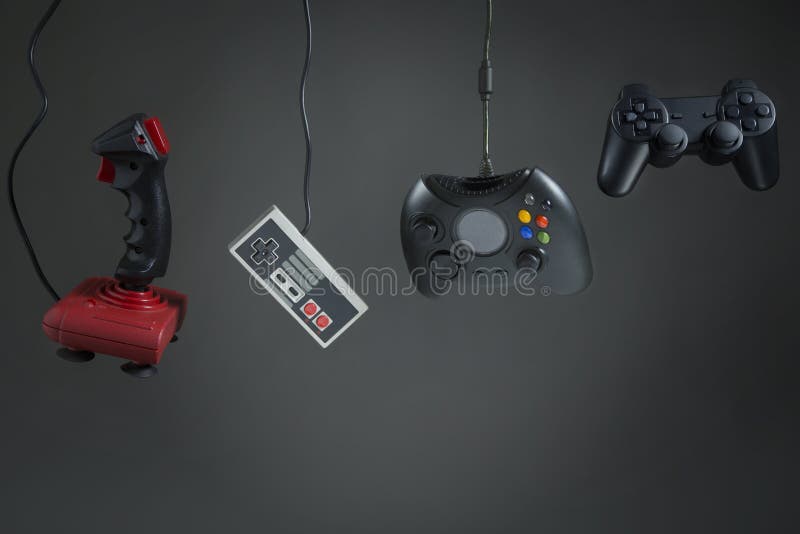 The Evolution of the Joystick Stock Image - Image of play, controller ...