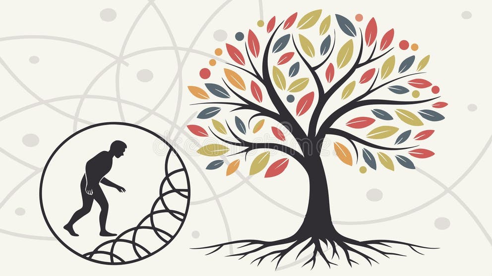 Evolution of Knowledge, Tree of Life and Progress, Vector Design ...
