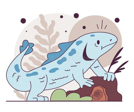 Evolution of Life Forms on Earth Concept. Ancient Extinct Reptile Stock ...