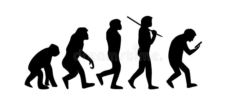 Evolution of Man To Smart Phone Stock Illustration - Illustration of ...