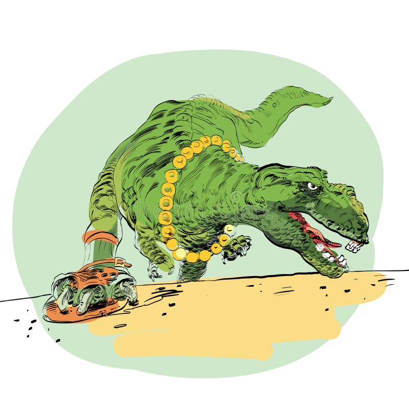 The Evolution of Men Tyrannosaurus Dinosaur Stock Vector - Illustration ...