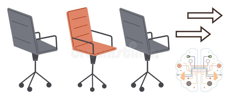 Evolution of Office Chair Design with Parallel Elements Highlighting ...