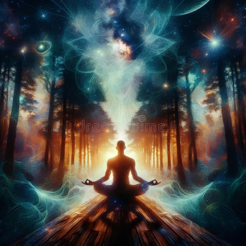 Evolution on the Path of Meditation Stock Illustration - Illustration ...
