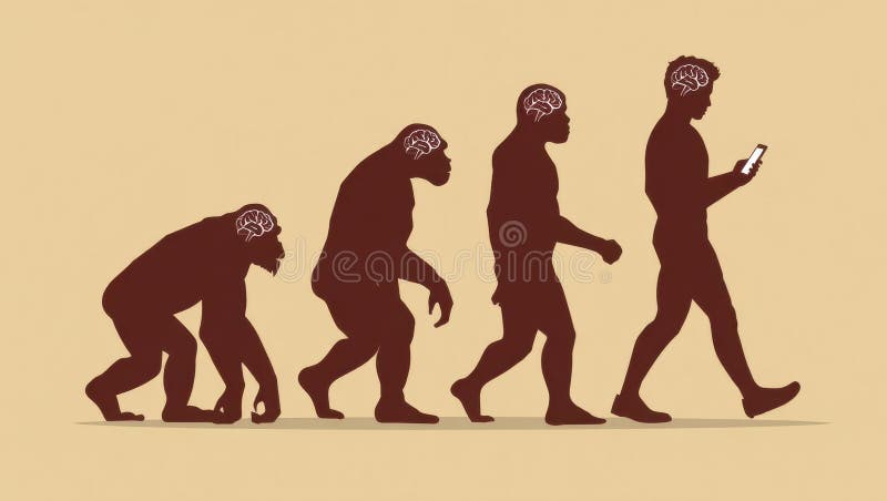 Evolution from Primate To Modern Human in a Digital Age in Four Stages ...